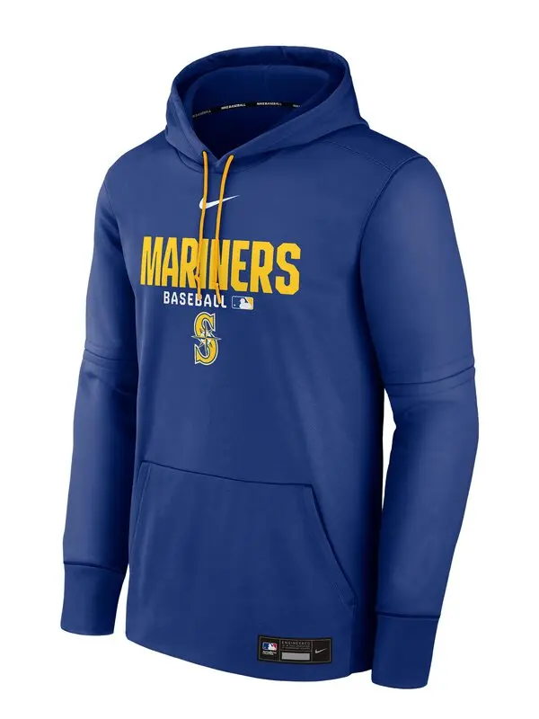 Nike Seattle Mariners Authentic Collection Therma Mlb Pullover Hoodie - Blue