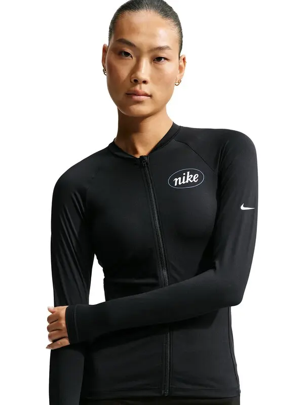 Nike Dri-fit Uv Long Sleeve Zip Top - Black