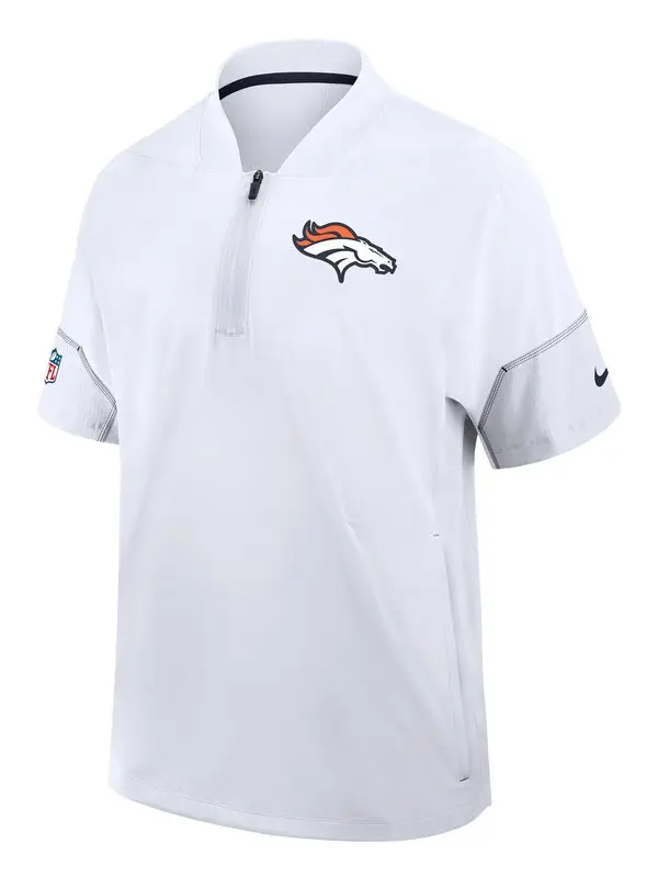 Nike Denver Broncos Nfl 1/2-zip Short-sleeve Hooded Jacket - White