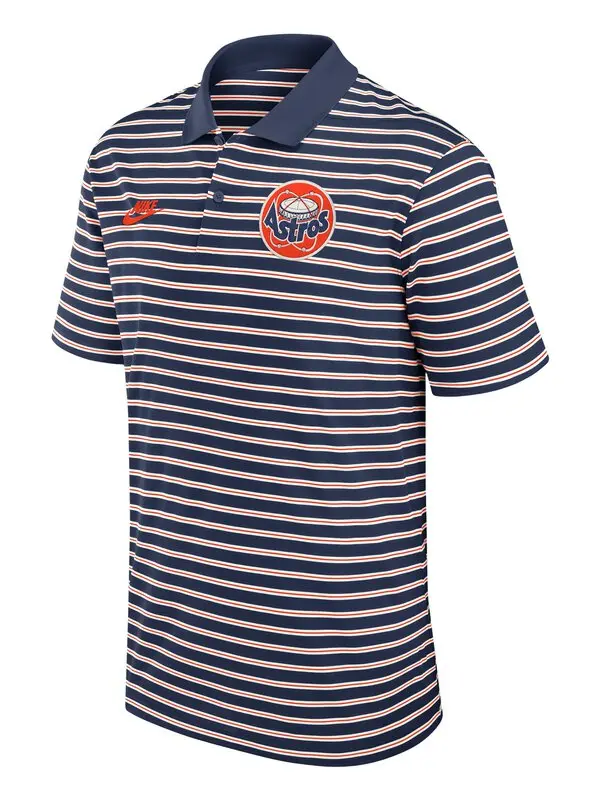 Nike Houston Astros Cooperstown Striped Victory Dri-fit Mlb Polo - Blue