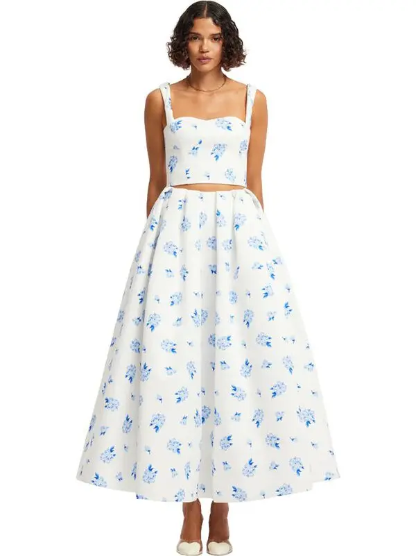 LEO LIN Lexi Top - Ditsy Floral Print In Snow