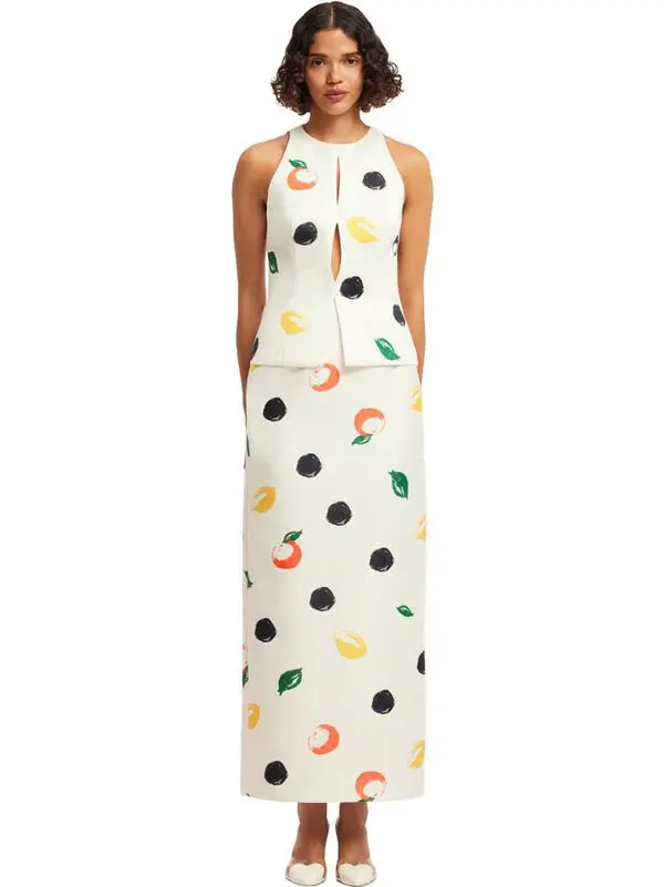 LEO LIN Amelia Top With Exclusive Print - Citrus Spots