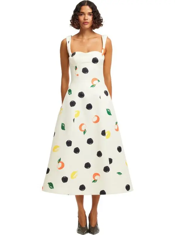 LEO LIN Beatrice Midi Dress - Citrus Spots
