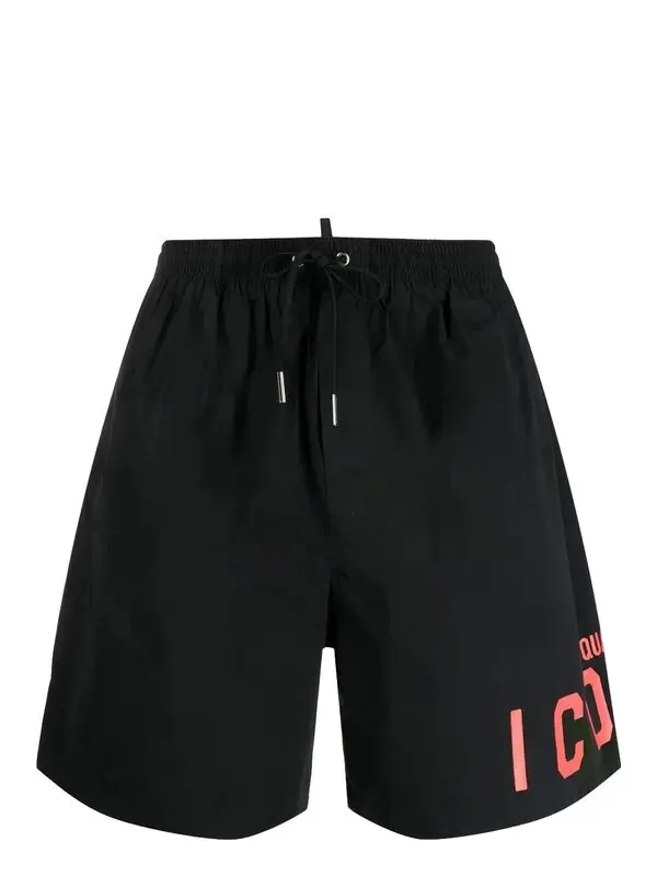 Dsquared2 Logo Print Swim Shorts - Black