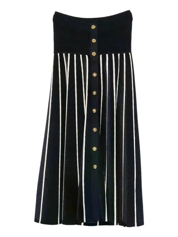 Zimmermann Striped Button-down Midi Skirt - Blue