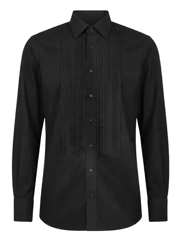 TOM FORD Pleated-bib Shirt - Black