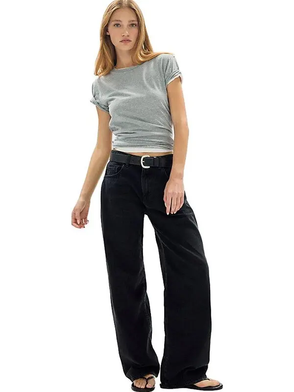 ICON DENIM LOS ANGELES Bea Soft Wide-leg Boyfriend Jeans - Graphite Black