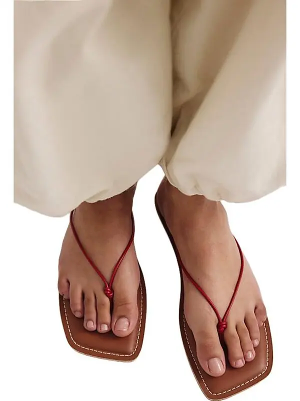 Matisse Barely There Thong Sandals - Red