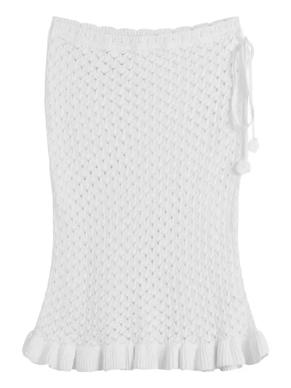 MY MUM MADE IT Lace Knit Midi Skirt - White