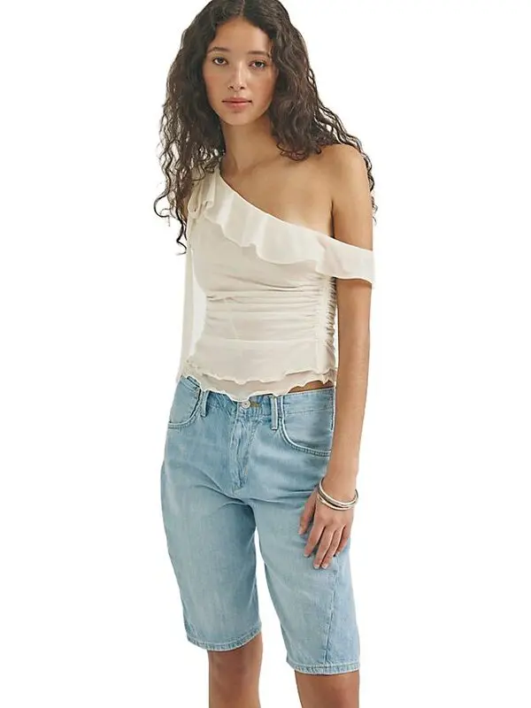 Free People We The Free Beck Low-rise Twisted Shorts - Skyway