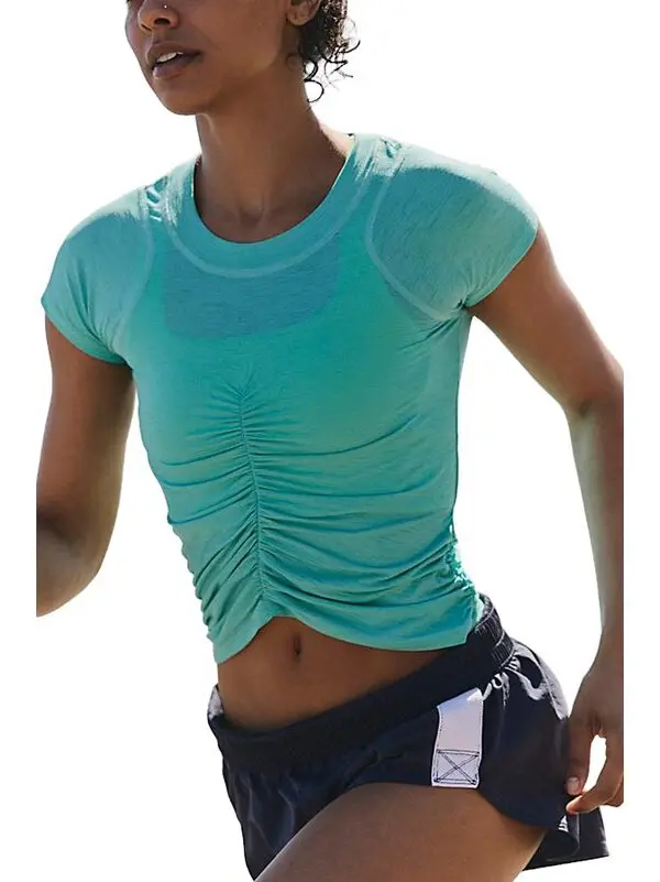 Free People Tempo Ruched Uv Protection Tee - Glow Wave
