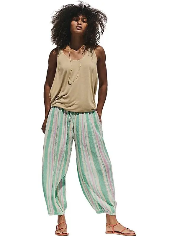 Free People Playa Party Stripe Pants - Sage