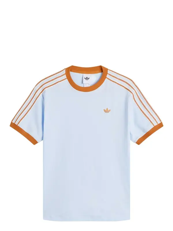Adidas 3s Crochet Stripe T-shirt - Crystal Sky