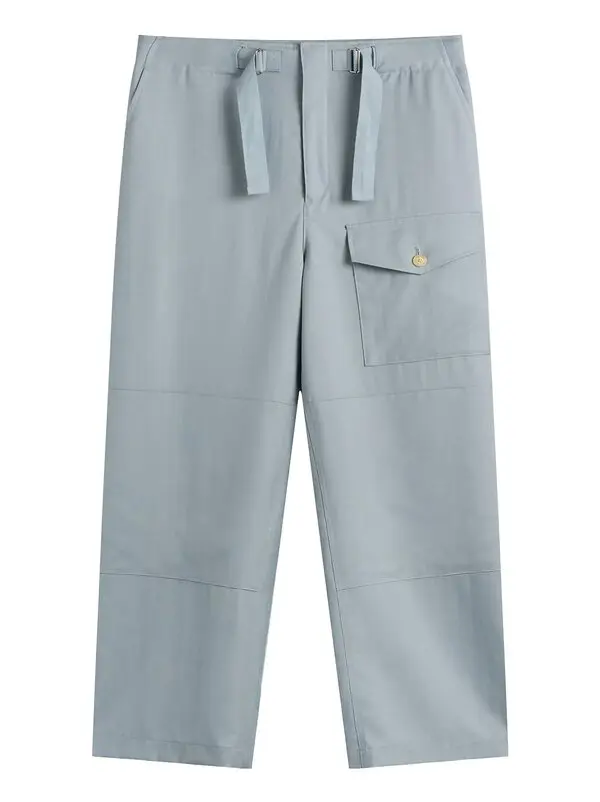 Auralee Wool Herringbone Cargo Pants - Dusty Blue