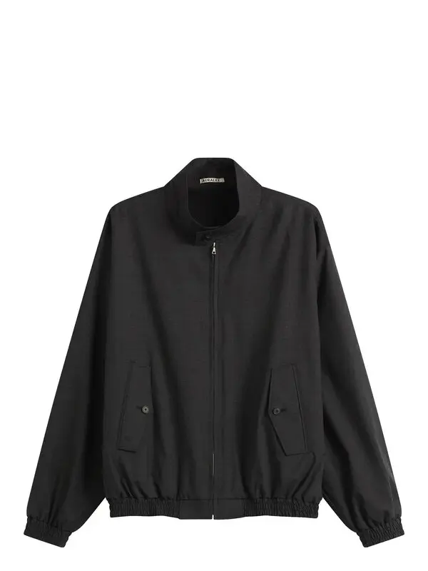 Auralee Tropical Wool Zip Blouson Jacket - Top Charcoal