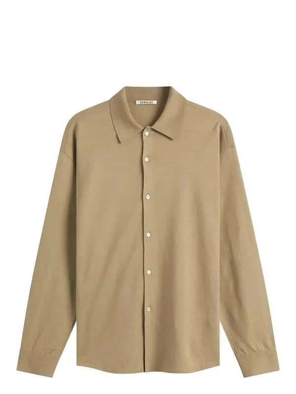 Auralee Silk Knit Cardigan - Khaki Beige