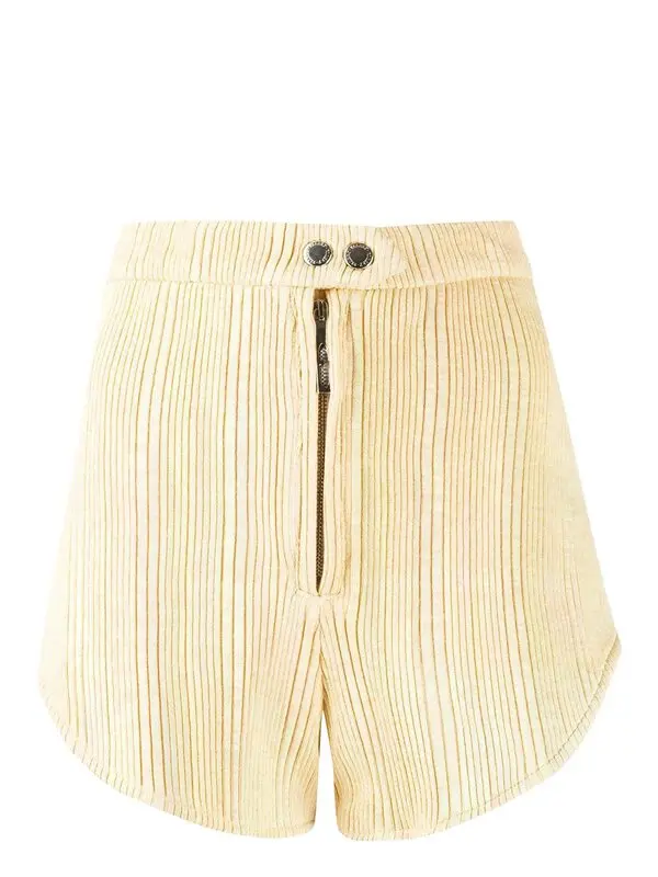 ELLERY Ribbed Knit High-waisted Shorts - Neutrals