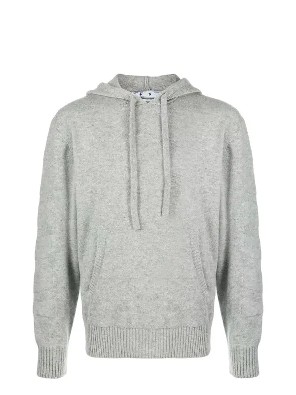 Off-White Diagonal Stripe Cashmere Hoodie - Grey