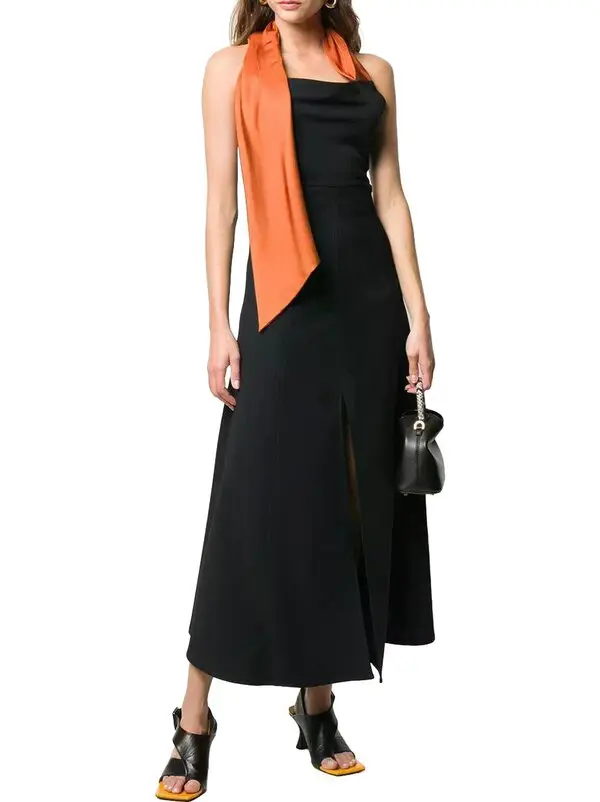 ELLERY Silk Scarf Detail Top - Black