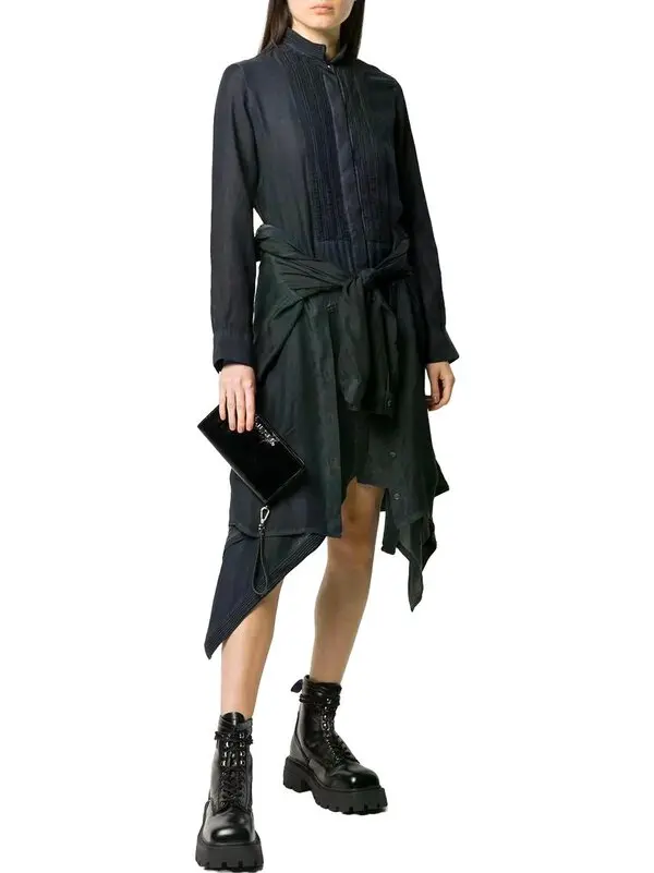 DIESEL® Pleated Detail Denim Dress - Blue