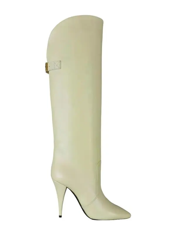Saint Laurent Harper Leather Boots - Neutrals