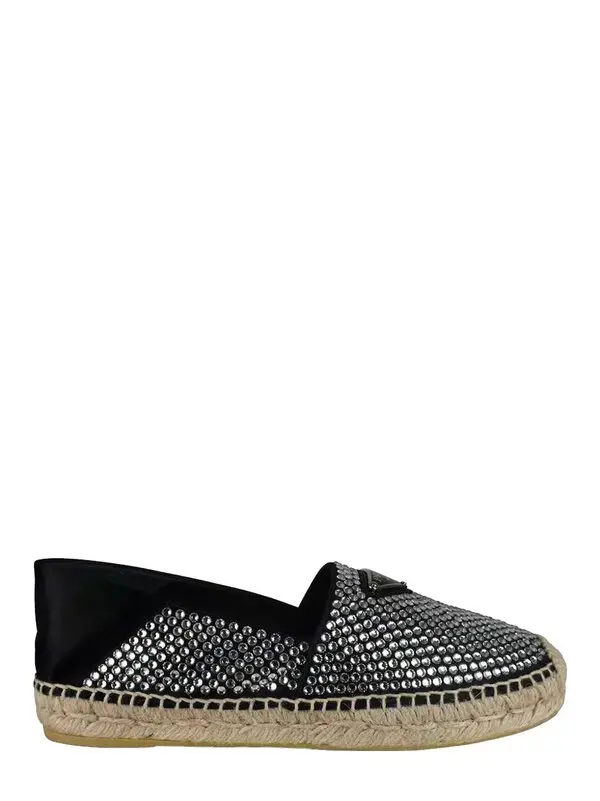 Prada Crystal-embellished Espadrilles - Silver