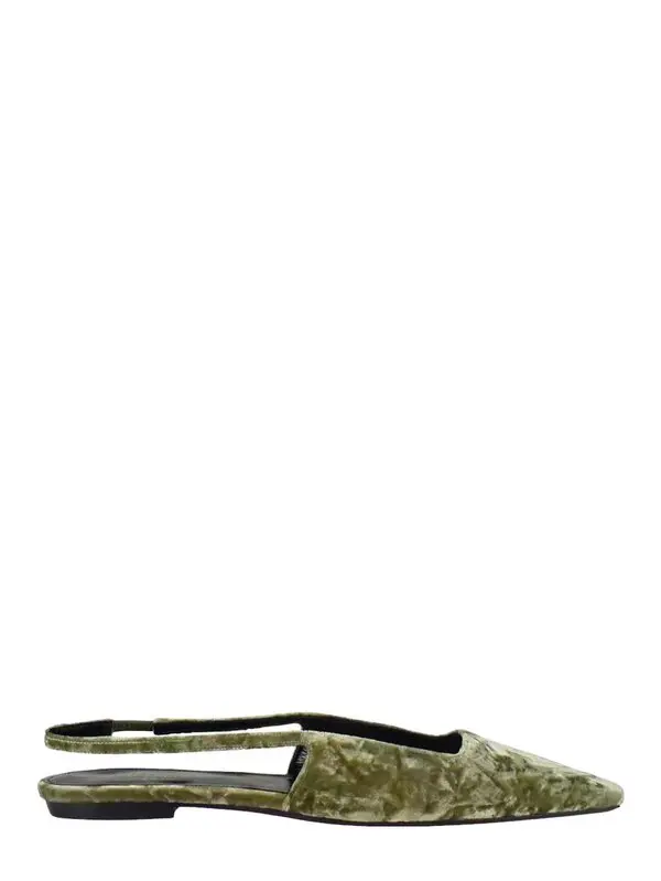 Saint Laurent Velvet Ballet Flats - Green