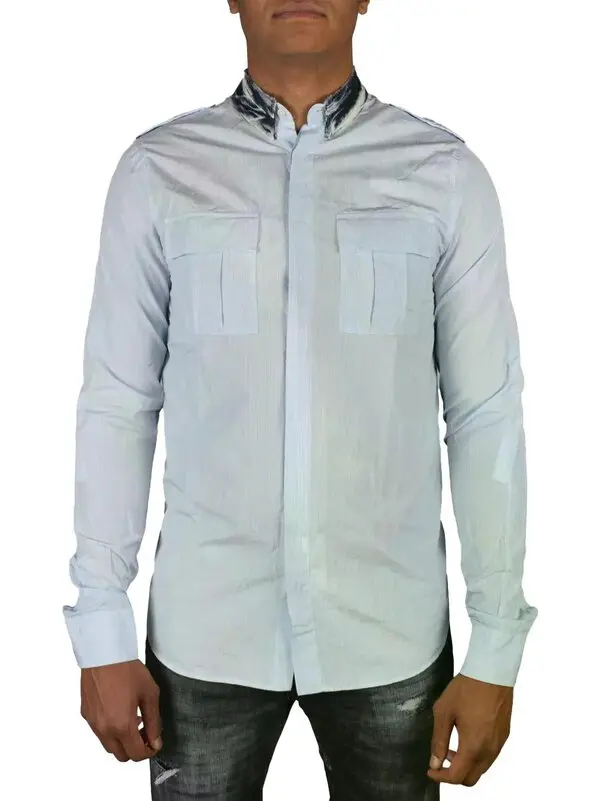 Balmain Denim Collar Shirt - Blue