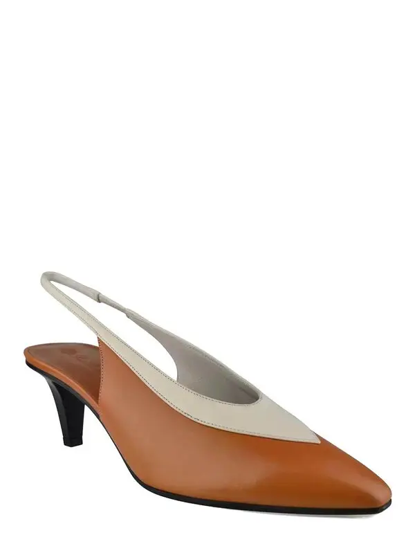 Loro Piana Pointed Leather Pumps With Elasticated Back Strap - Neutrals
