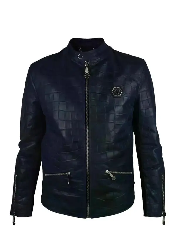 Philipp Plein Biker Jacket - Blue
