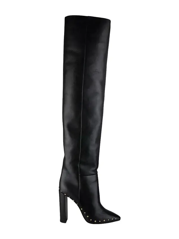 Saint Laurent Pointed-toe Leather Boots - Black