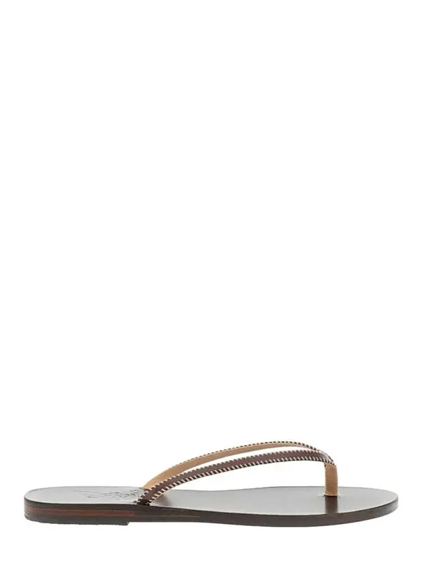 ANCIENT GREEK SANDALS Saionara Stitch Flip-flops - Brown