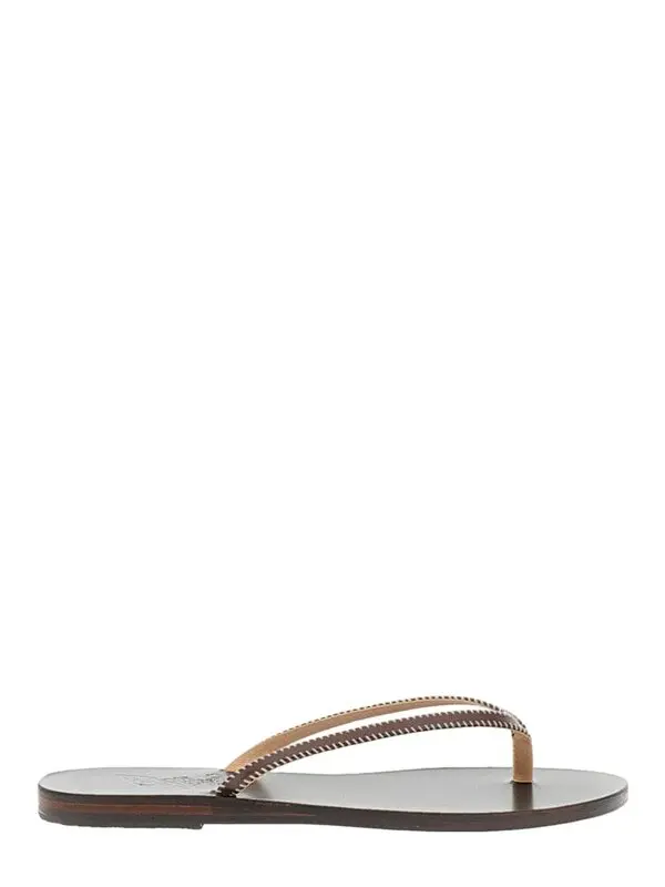 ANCIENT GREEK SANDALS Saionara Stitch Flip-flops - Marrone