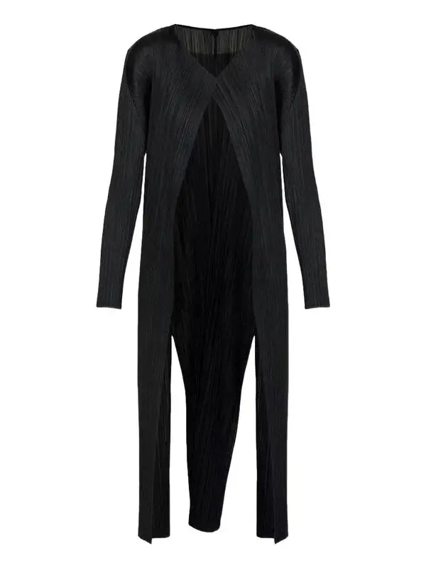 Issey Miyake Pleated Cardigan - Black