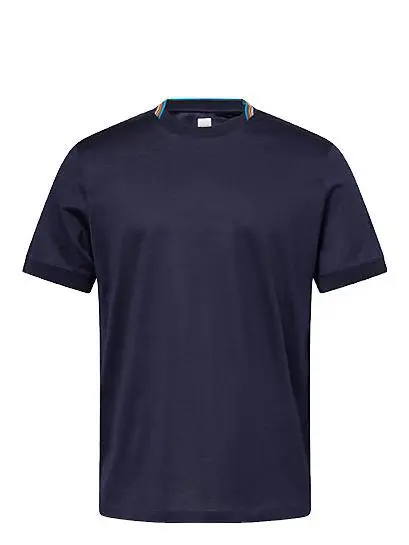 Paul Smith Stripe-trim Short-sleeve Cotton T-shirt - Light Rust