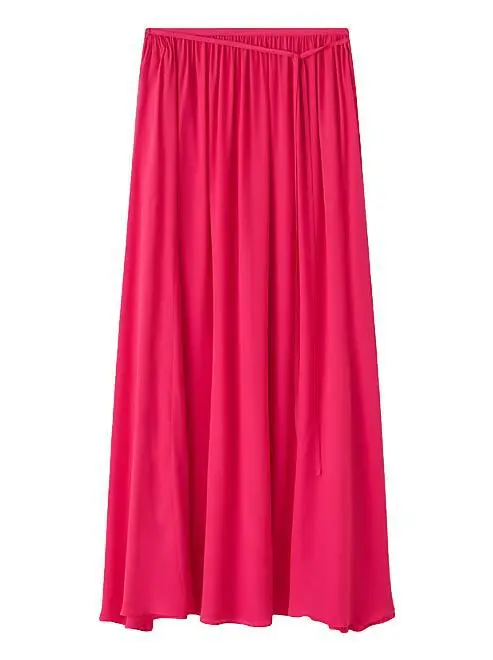 JOSEPH Elba Tie-waist Crepe Maxi Skirt - Fuchsia
