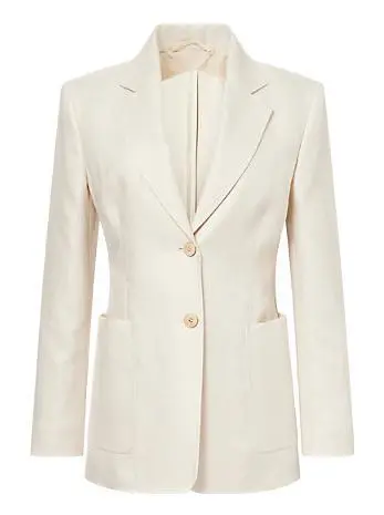 Max Mara Peak Lapel Linen Blazer - Beige