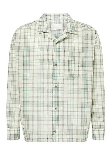 AMI Paris Boxy Check Cotton-blend Shirt - Blanc Creme