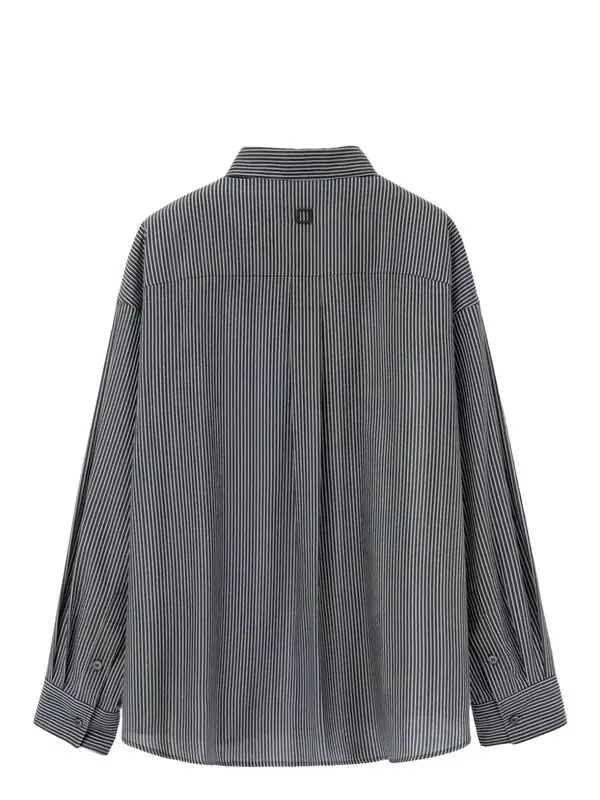 WOOYOUNGMI Striped-pattern Logo-detail Shirt - Black