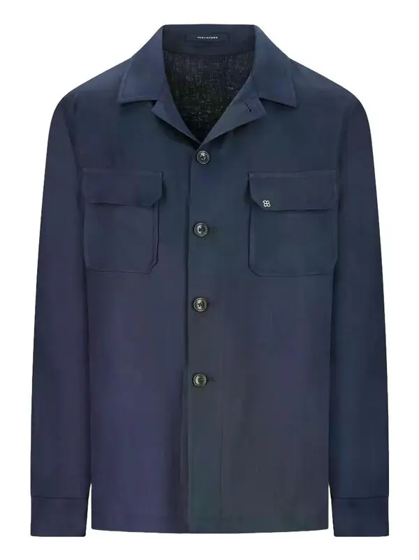 Tagliatore Flap-pocket Button-up Shirt Jacket - Blue