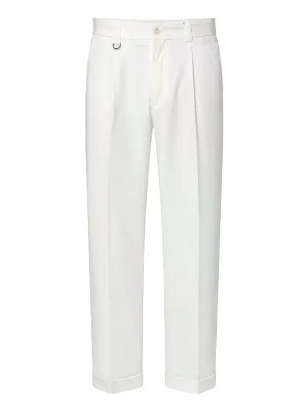 PAOLO PECORA Pleated D-ring Trousers - Neutrals
