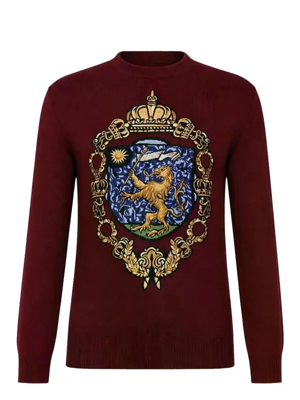 Dolce & Gabbana Embroidered Crew Neck Sweater - Red