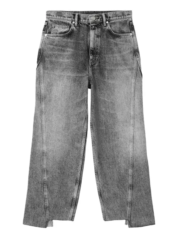ALLSAINTS Fox Asymmetrical Wide-leg Jeans - Black