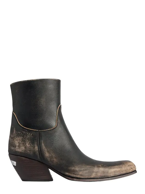 Balenciaga Memphis Bullskin Worn-out Ankle Boots - Black