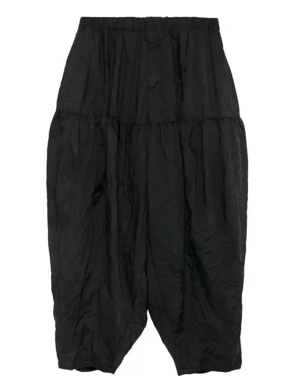 Comme Des Garçons Crinkled Tiered Trousers - Black