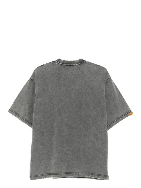 REPLAY Logo-patch Acid-wash T-shirt - Grey
