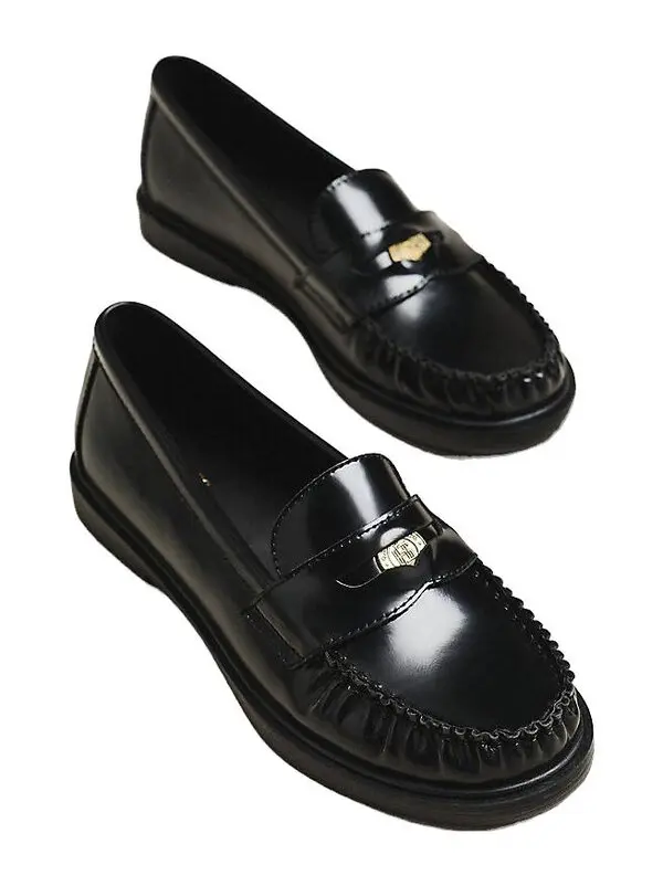 G.H.BASS Wren Loafers - Black Leather Box