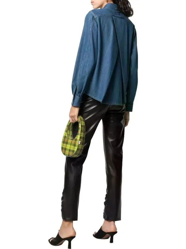 DIESEL® Long-sleeve Denim Shirt With Draped Detailing - Blue