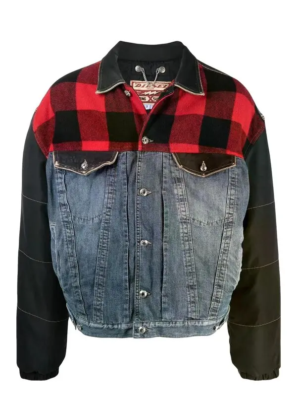 DIESEL® Patchwork Bomber Jacket - Blue