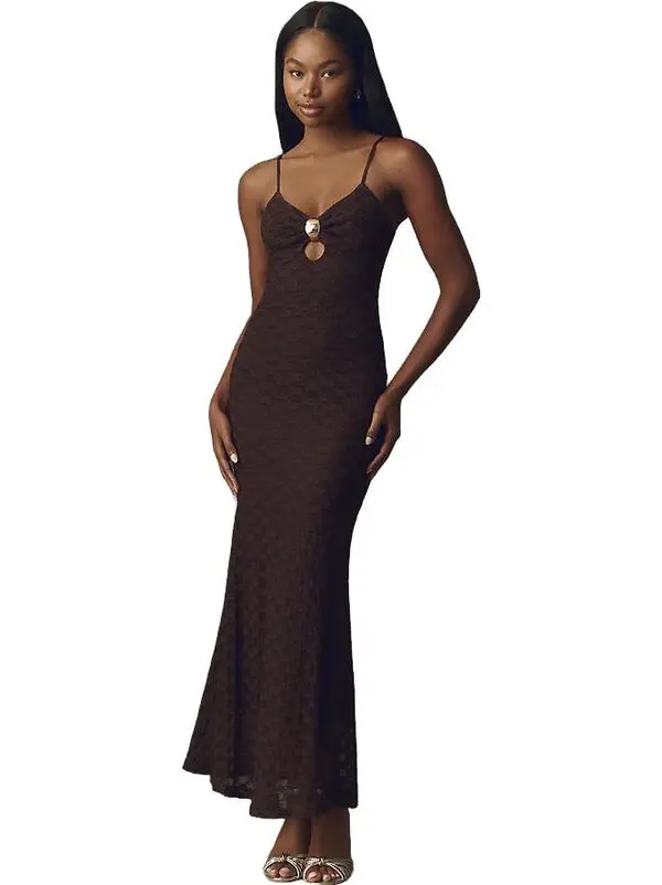 Bardot Karla Clasp Maxi Dress - Chocolate